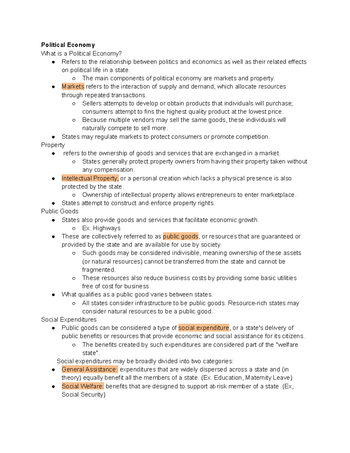 Chapter 4 - PowerPoint notes - Political Economy What is a Political ...