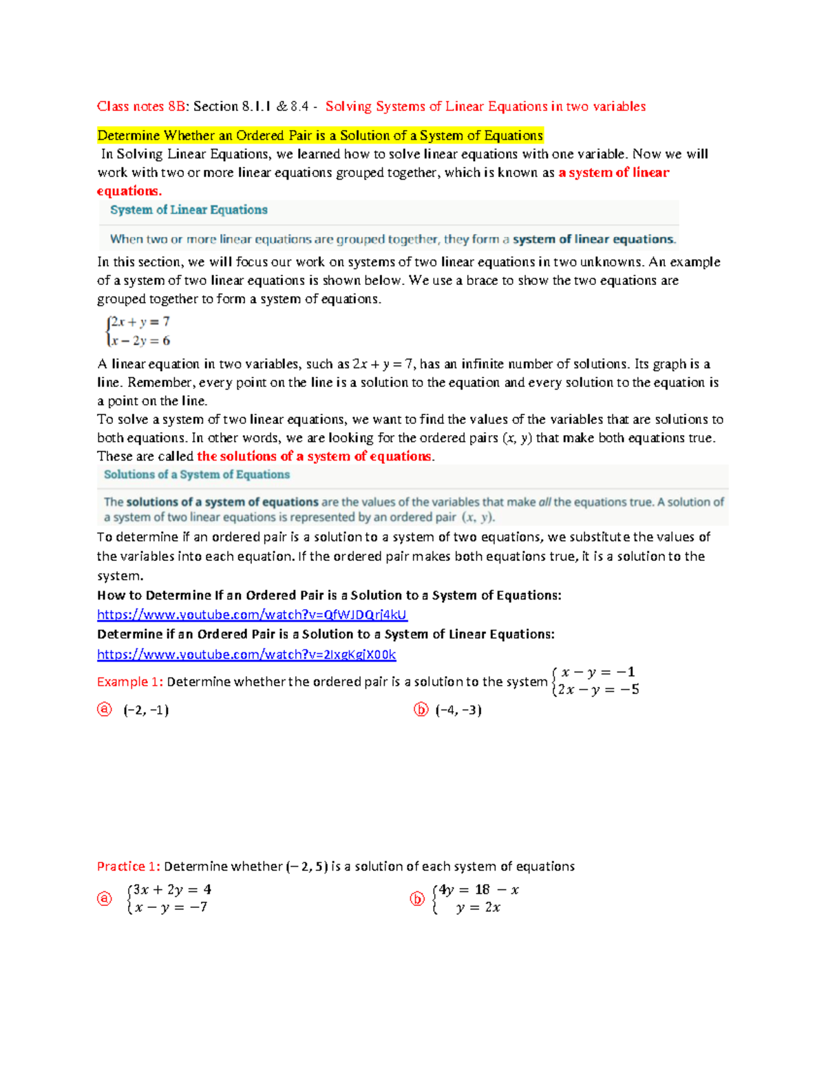 M115notes 8B system Eqtns Fall2022 - Class notes 8B: Section 8.1 & 8 ...