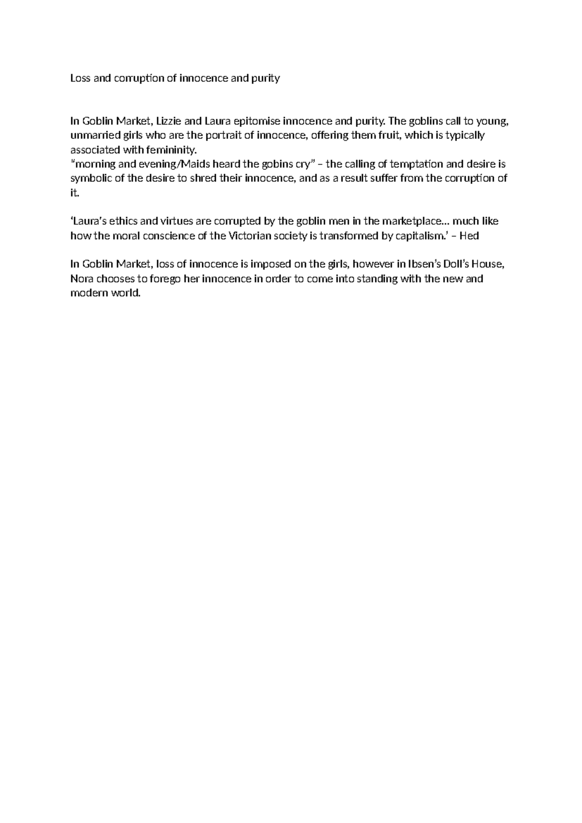 Corruption of innocence in the Gothic - Loss and corruption of ...