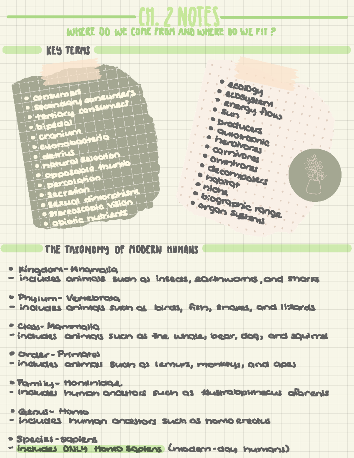 Biology Ch. 2 Notes - III. INDIES WHERE DO WE COME FROM AND WHERE DO ...