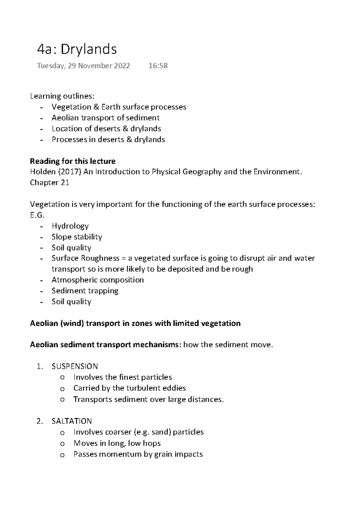 Terrestrial sphere Drylands - Learning outlines: - Vegetation & Earth ...