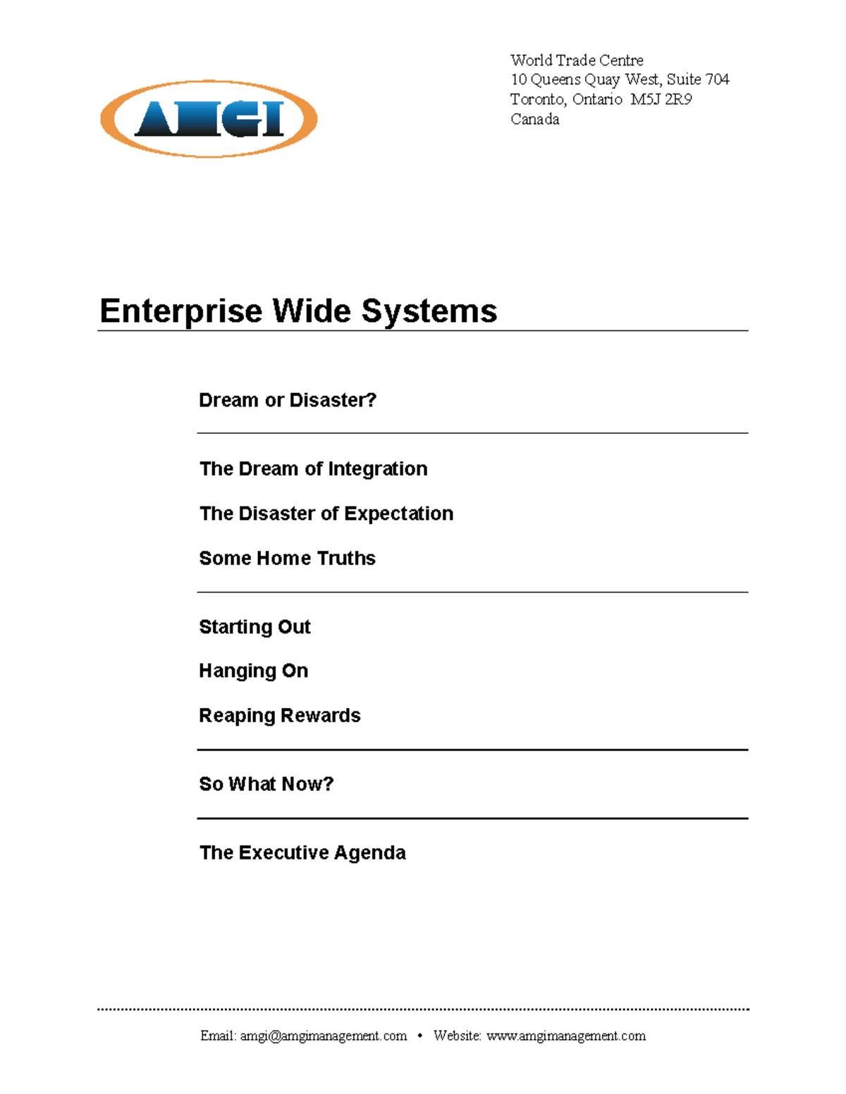 Module 3 Readings - Enterprise Wide Systems - World Trade Centre 10 ...