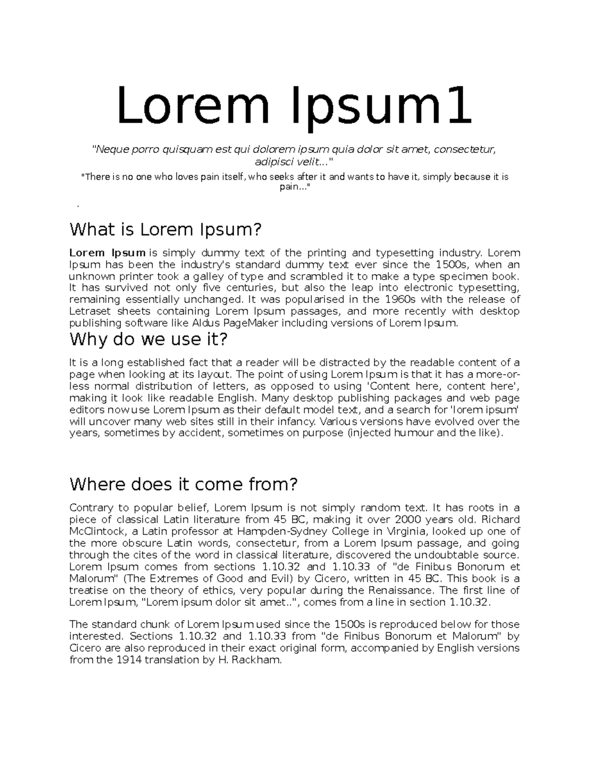 Lorum Ipsum Doc 1 - Nutteloos - Lorem Ipsum "Neque porro quisquam est ...
