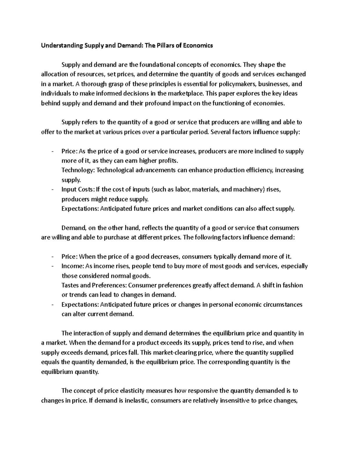 Understanding Supply and Demand The Pillars of Economics - They shape ...