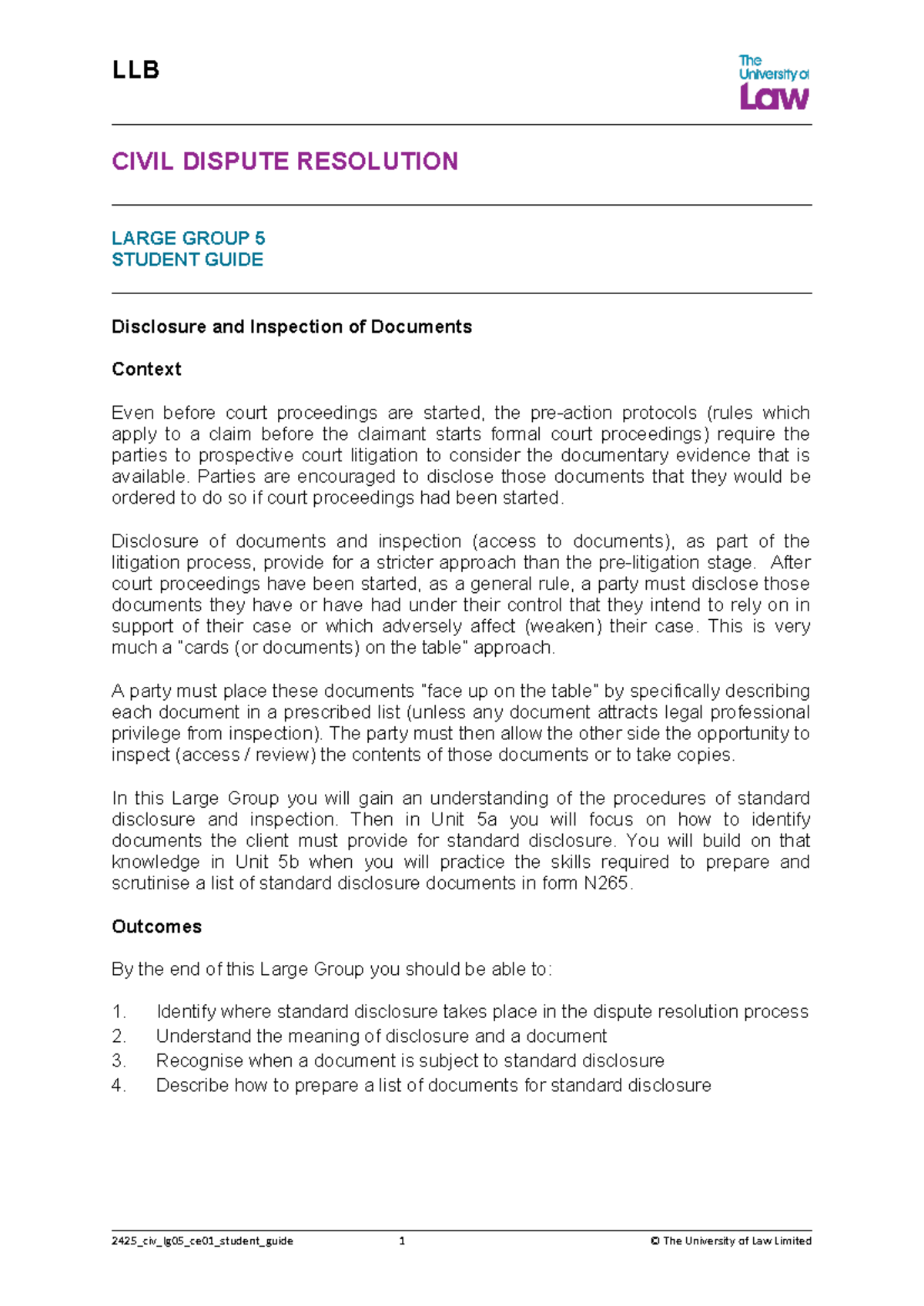 Civil Dispute Resolution 5 LG - CIVIL DISPUTE RESOLUTION LARGE GROUP 5 ...