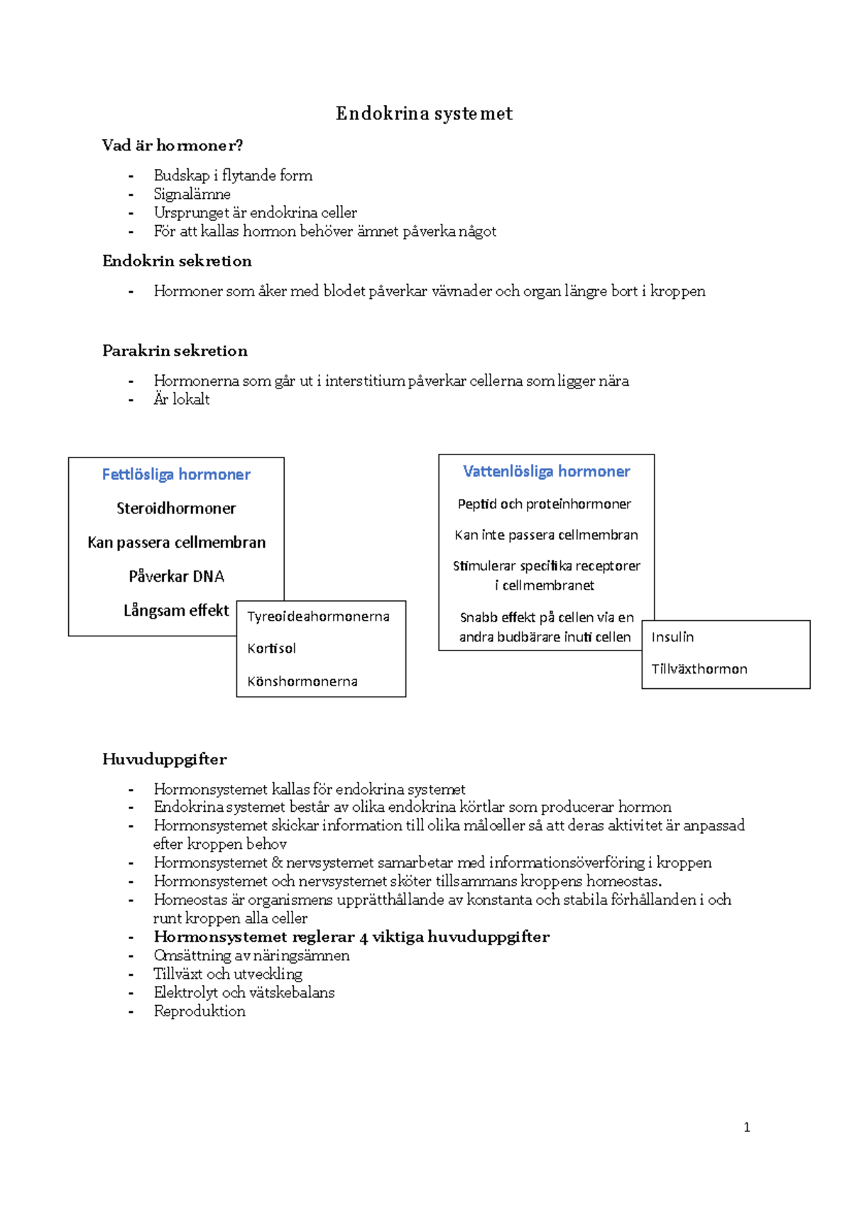 Endokrina systemet - Hormoner - Endokrina systemet Vad är hormoner ...
