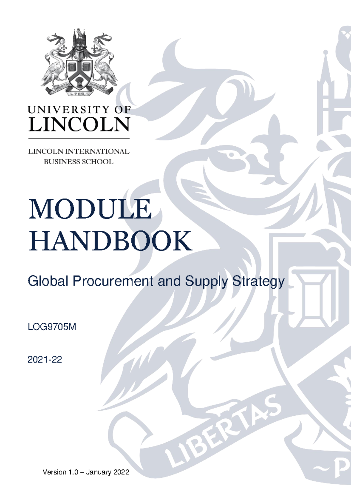 LOG9705M Module Handbook Feb22V1 - Version 1 – January 2022 MODULE ...