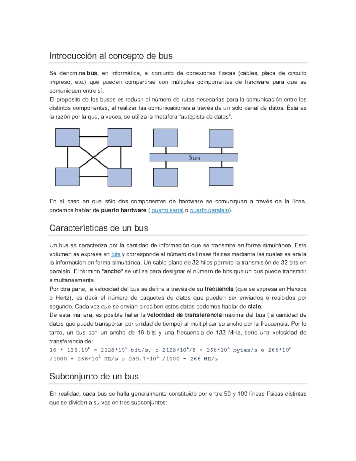 Introduccion al concepto de bus - ) que pueden compartirse con ...