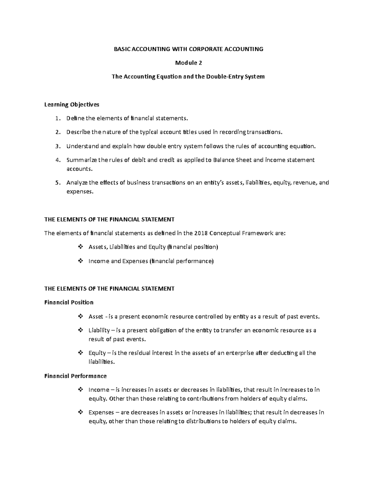 Module-2 - Conceptual Framework and Accounting Standards - BASIC ...