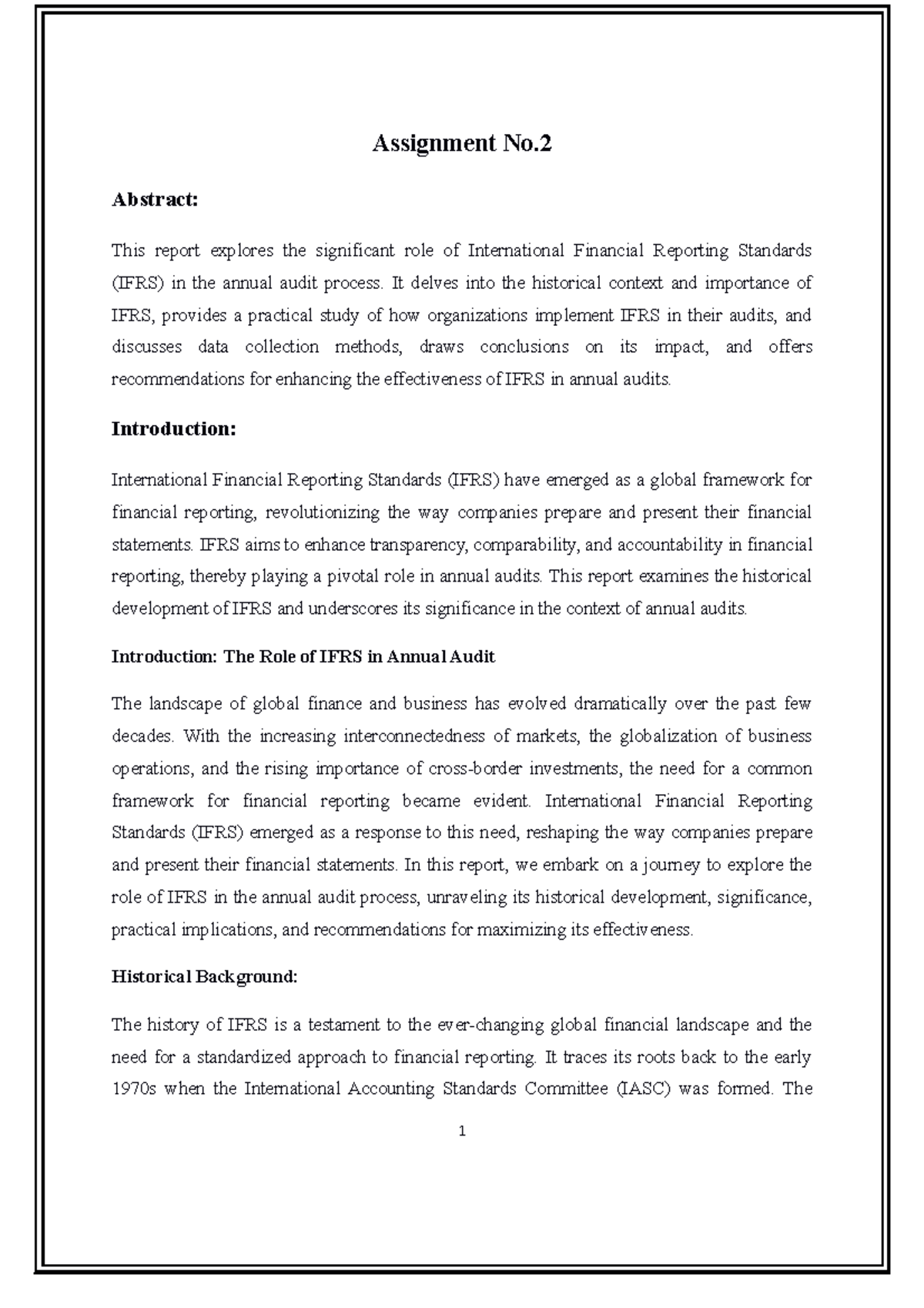 8568-2 - Homework - Assignment No. Abstract: This report explores the ...