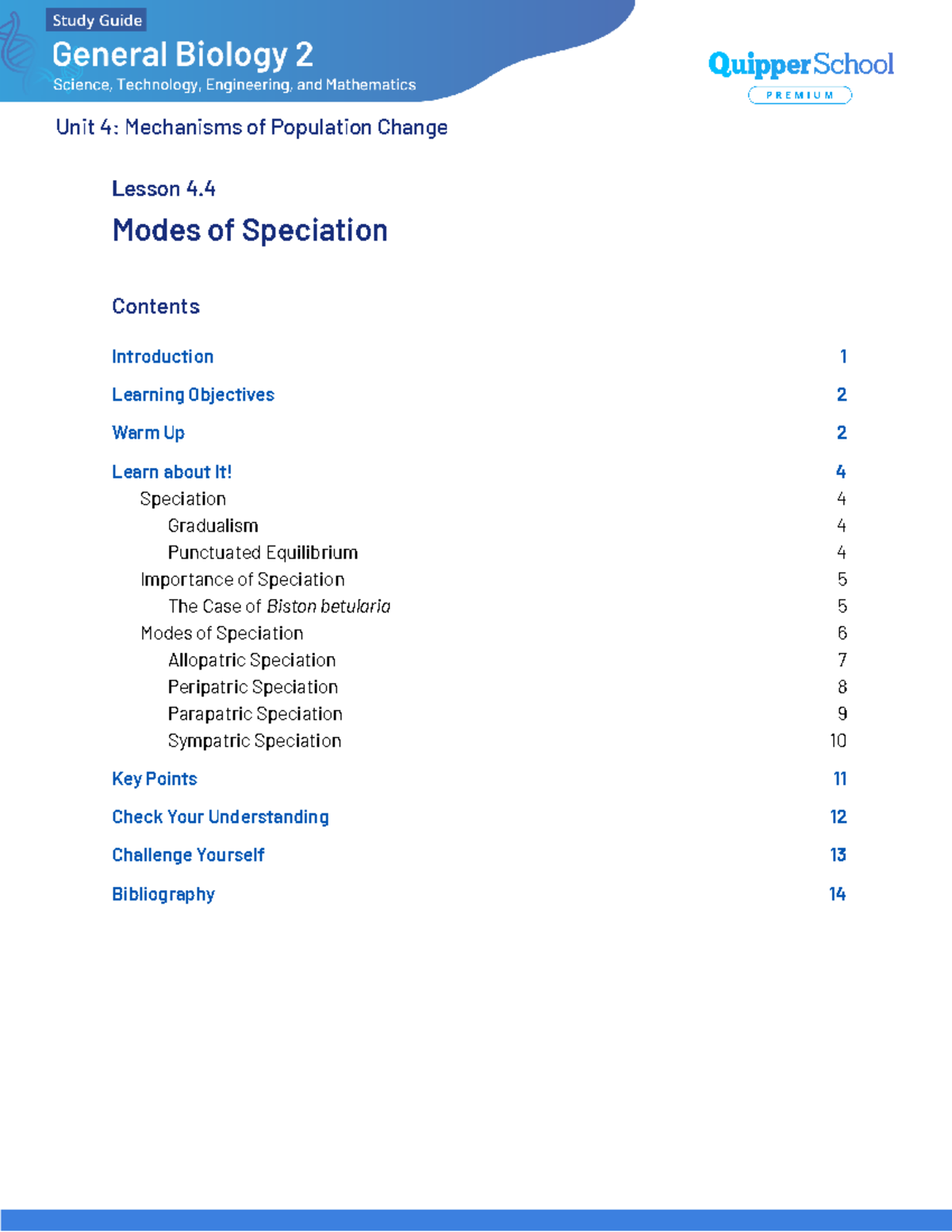 BIO2 11 12 Q3 0404 FD - Study Guide - Modes of Speciation Lesson 4 ...