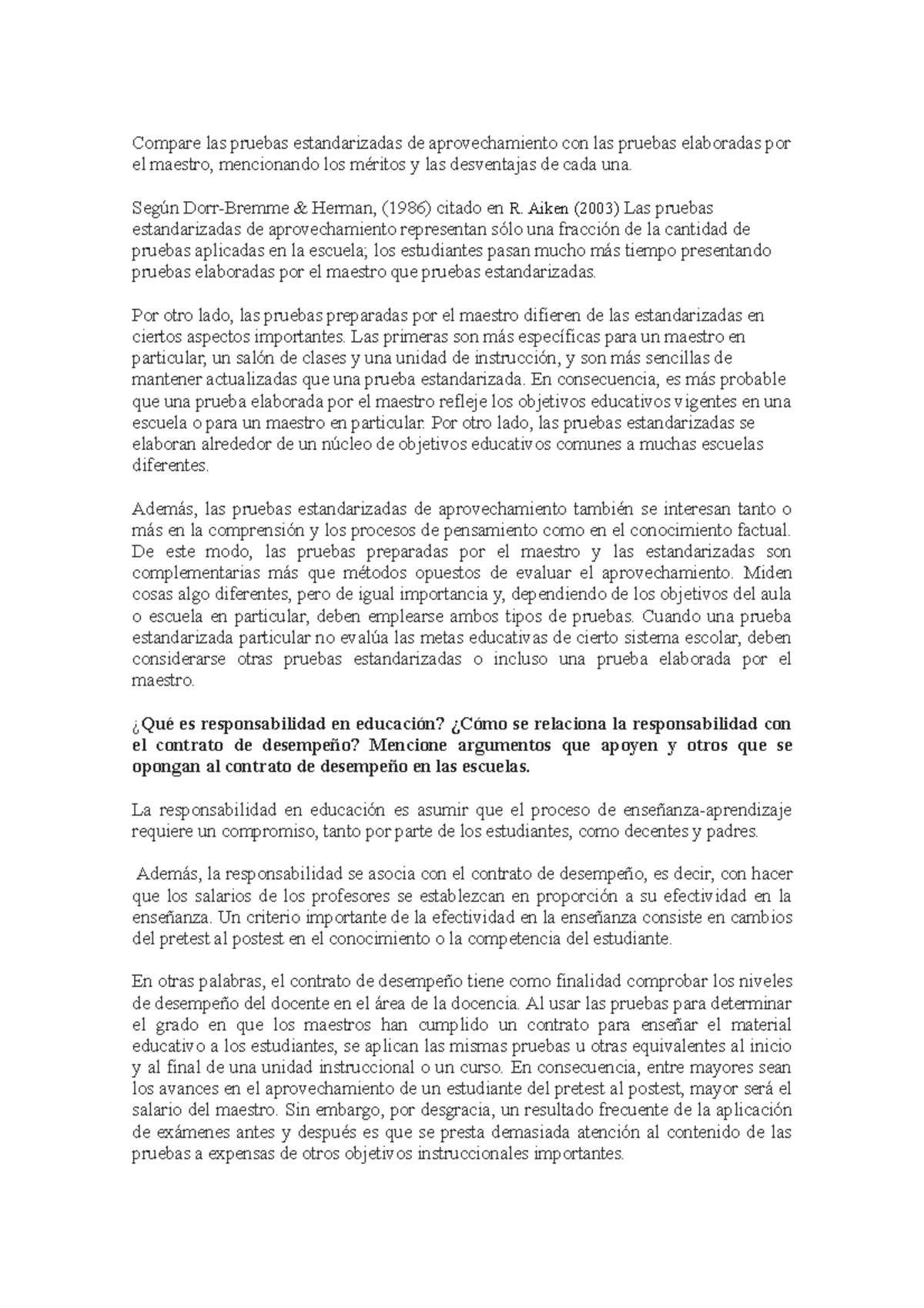 Prueba estandarizadas - Según Dorr-Bremme & Herman, (1986) citado en R ...