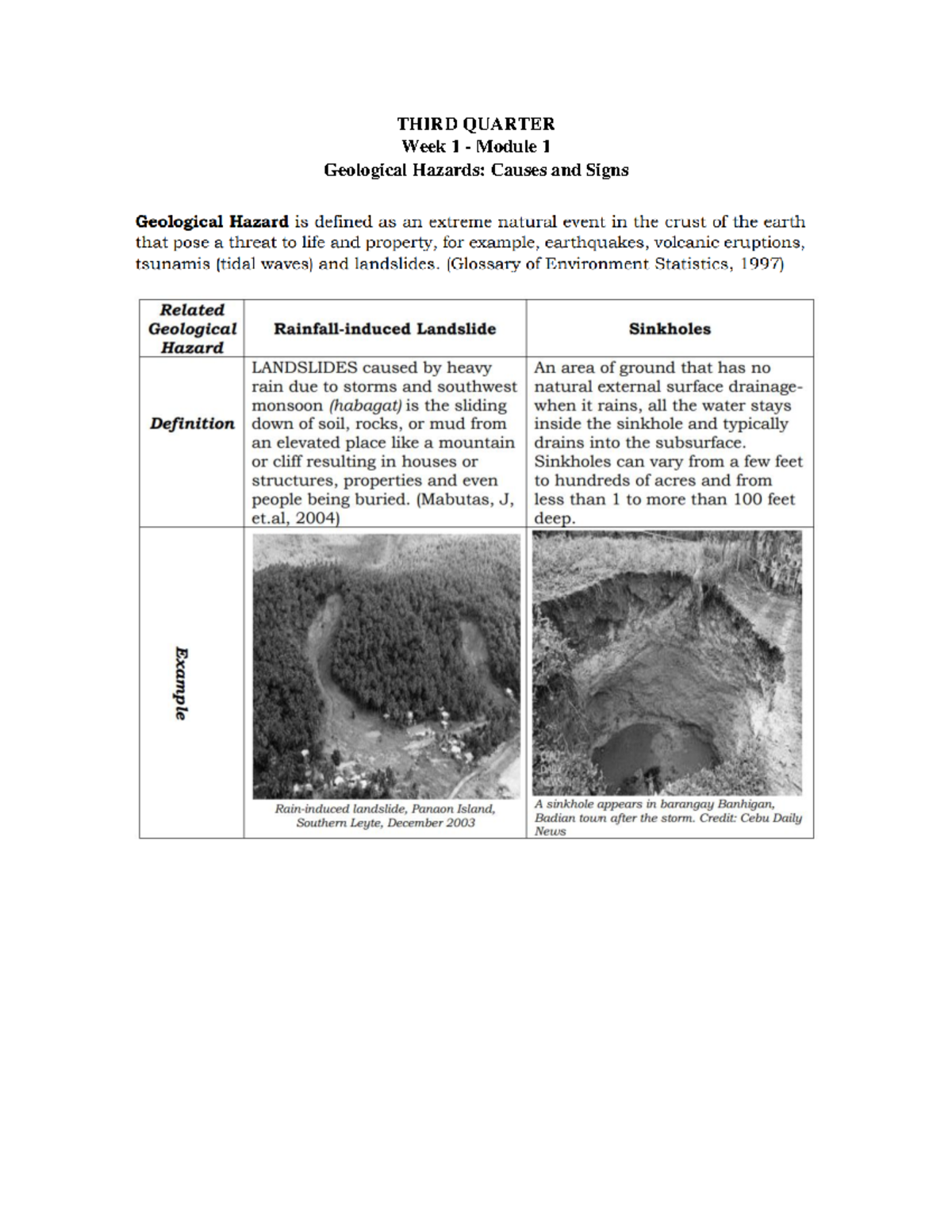 WEEK 1 MODULE 1 - High School Arts Review materials - THIRD QUARTER ...