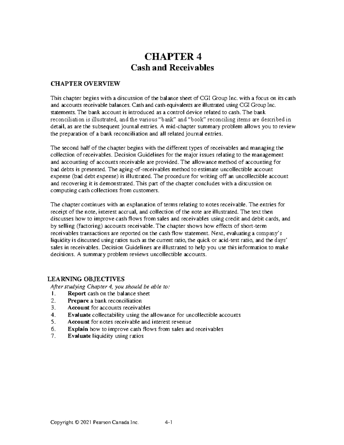 Chapter 4 Notes Financial Accounting - CHAPTER 4 Cash and Receivables ...