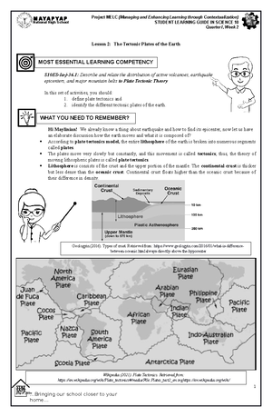 Science 10-Q1-WK1-DO QA - .. our school closer to your Lesson 1: Find ...
