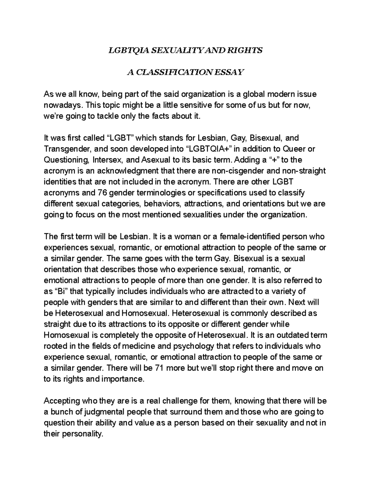 Lgbtqia Sexuality AND Rights - LGBTQIA SEXUALITY AND RIGHTS A ...