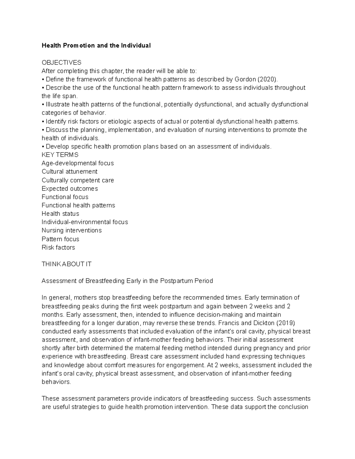 Unit 2, Chapter 6 - Health Promotion Throughout the Lifespan, Kudzma ...