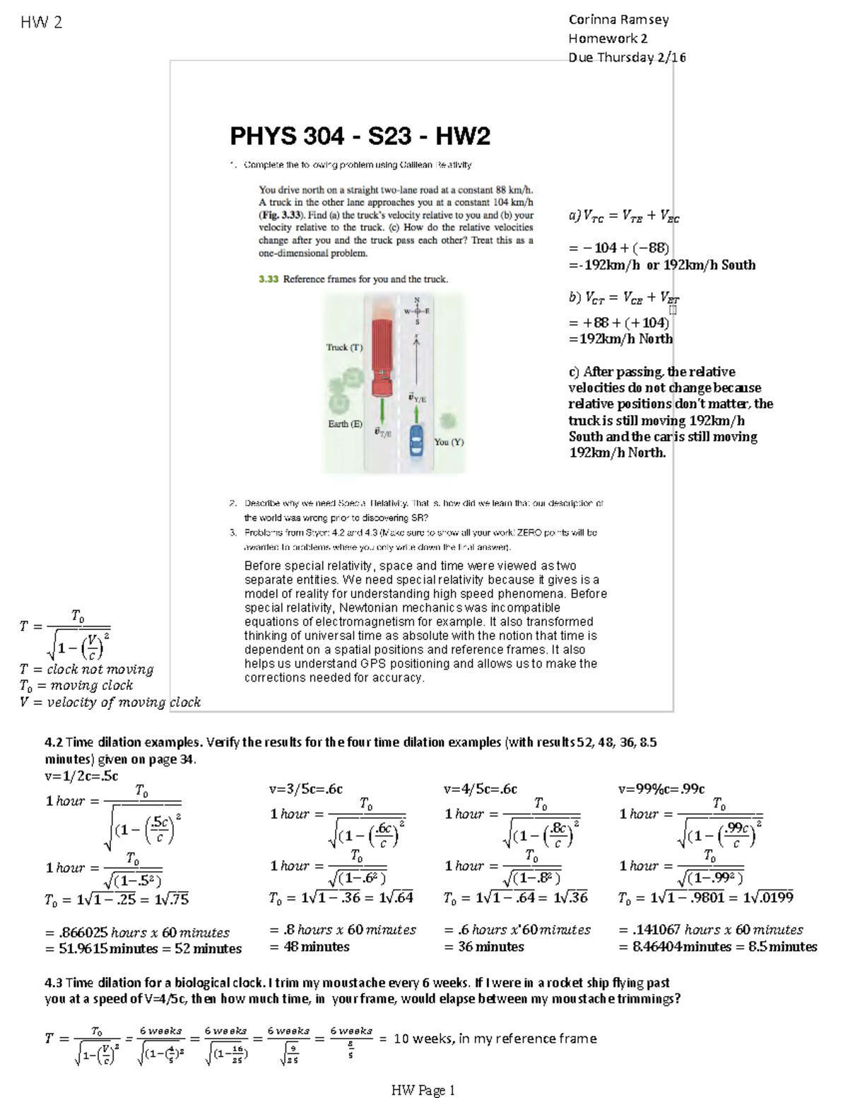 87e643dc24f098ee2a3efc476098 a14e - 4 Time dilation examples. Verify ...