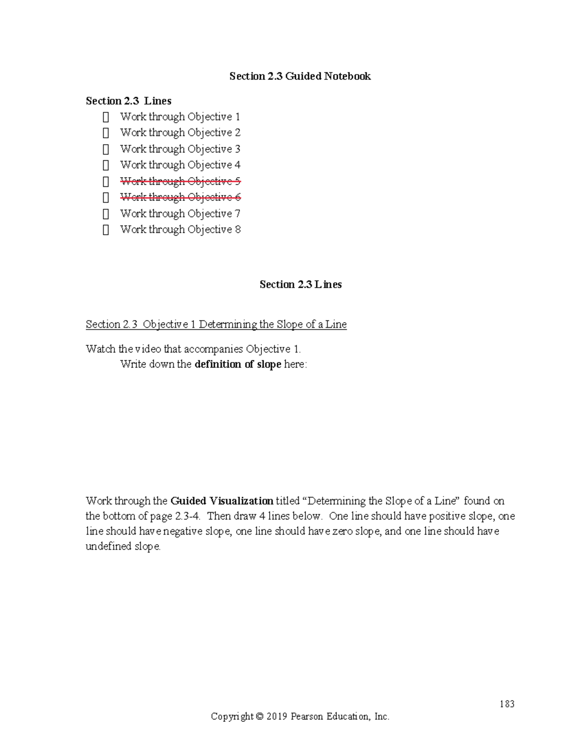 Section 2.3 Guided Notebook (blank) - 183 Section 2. Guided Notebook Section 2. /ines ฀ Work ...