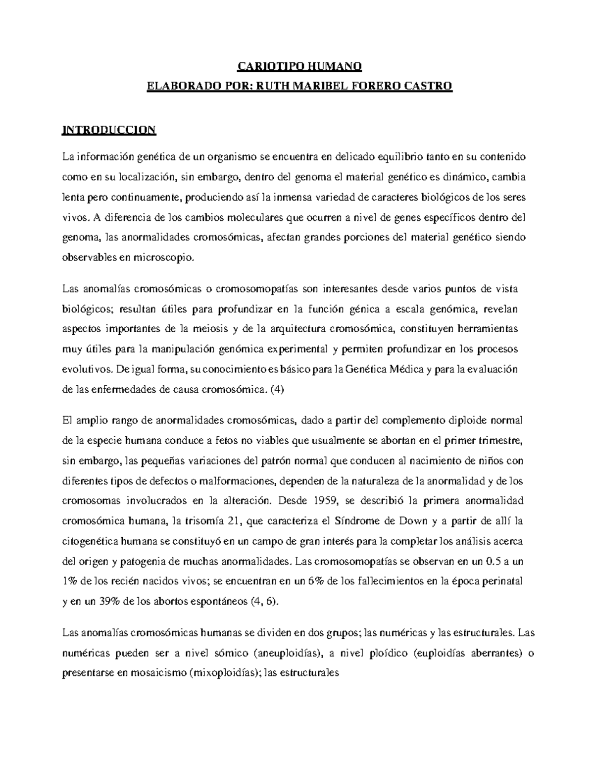 S3 Lectura Cariotipo Humano - CARIOTIPO HUMANO ELABORADO POR: RUTH ...