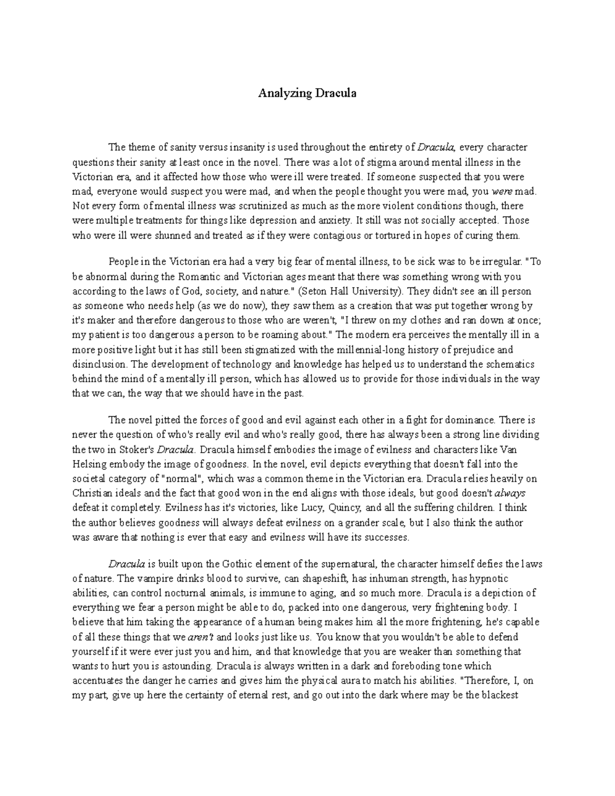 Analyzing Dracula - Edmentum Gothic Literature assignment. - Analyzing ...