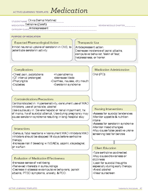 Thiamine HCL med card - Medication card. - ACTIVE LEARNING TEMPLATES ...