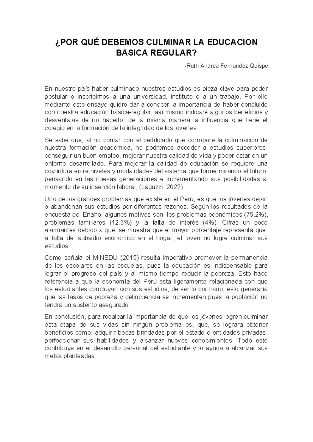 POR QUÉ Debemos Culminar LA Educacion Basica Regular - ¿POR QUÉ DEBEMOS ...