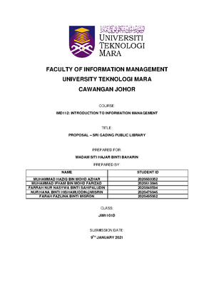 Sample on microsoft word assignment - FACULTY OF INFORMATION MANAGEMENT ...