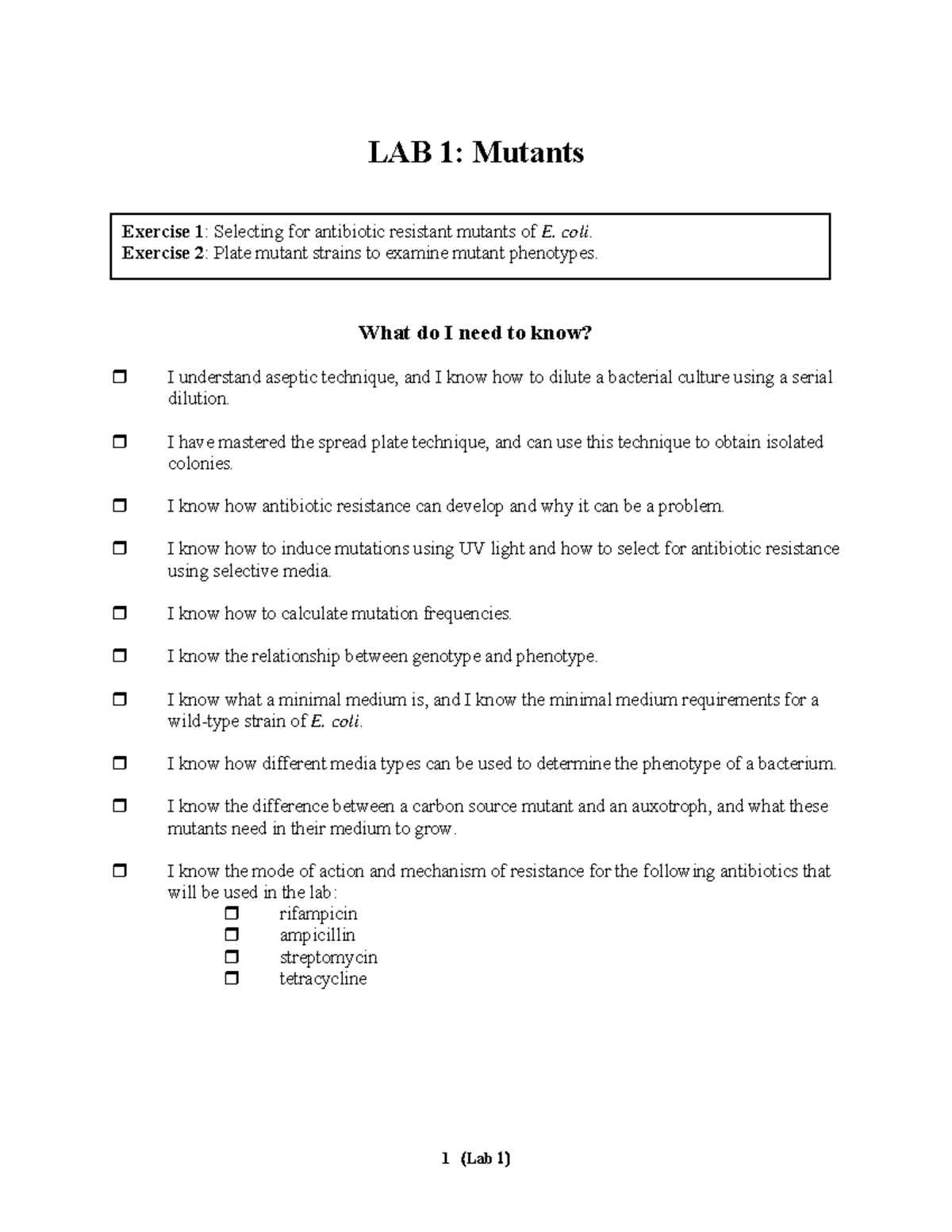MBIO 2020 Lab 1 W21 - A document about lab 1 for the microbiology II ...