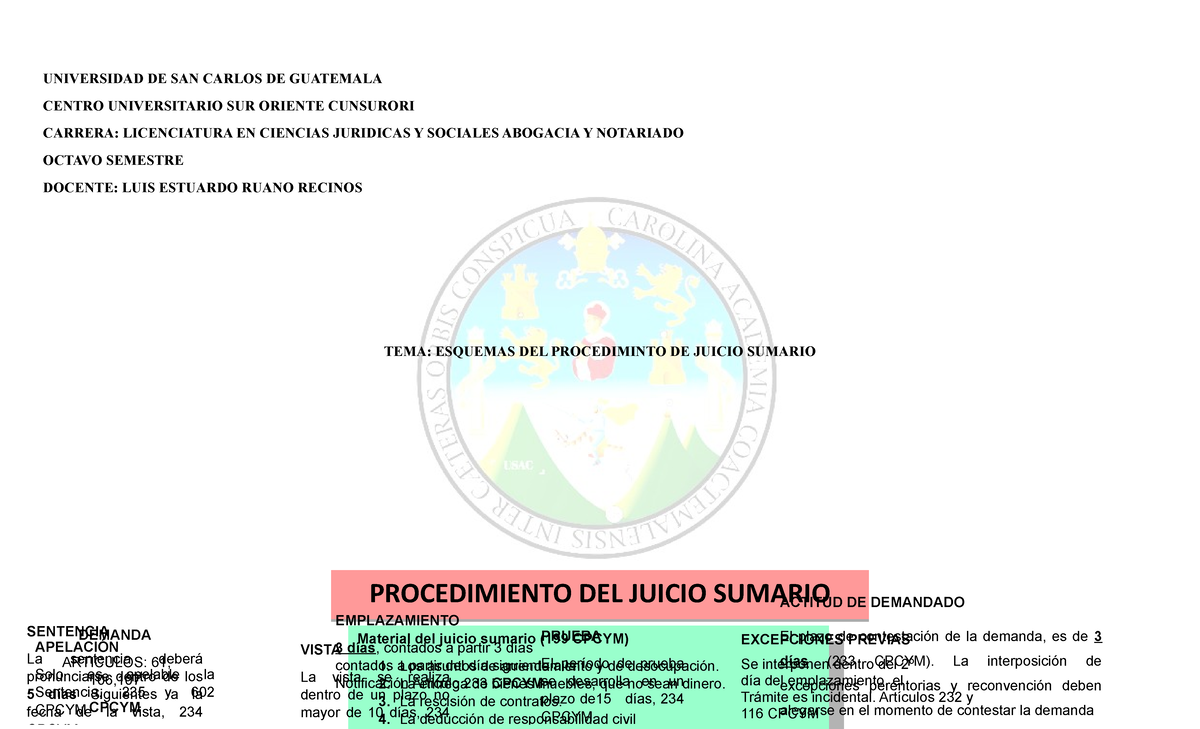 Juicio Sumario En Guatemala
