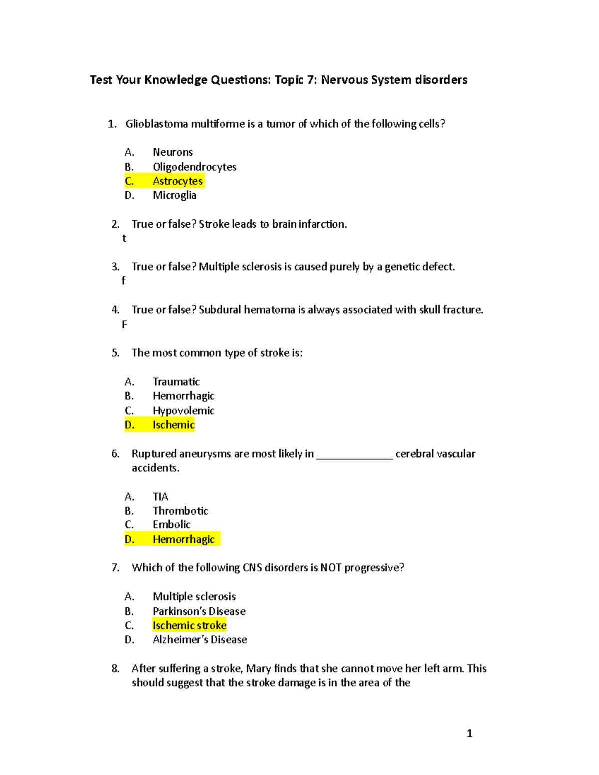Topic 7 TYK - Test your knowledge questions and answers for week 7 ...