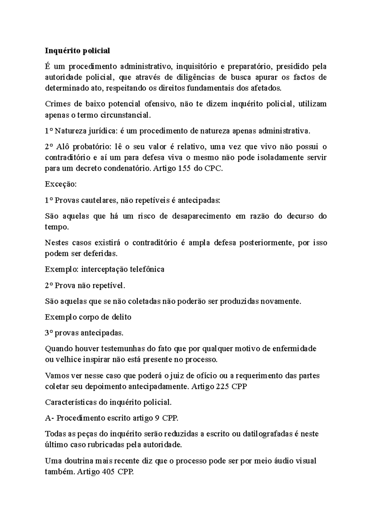 Inquérito Policial - Inquérito policial É um procedimento ...