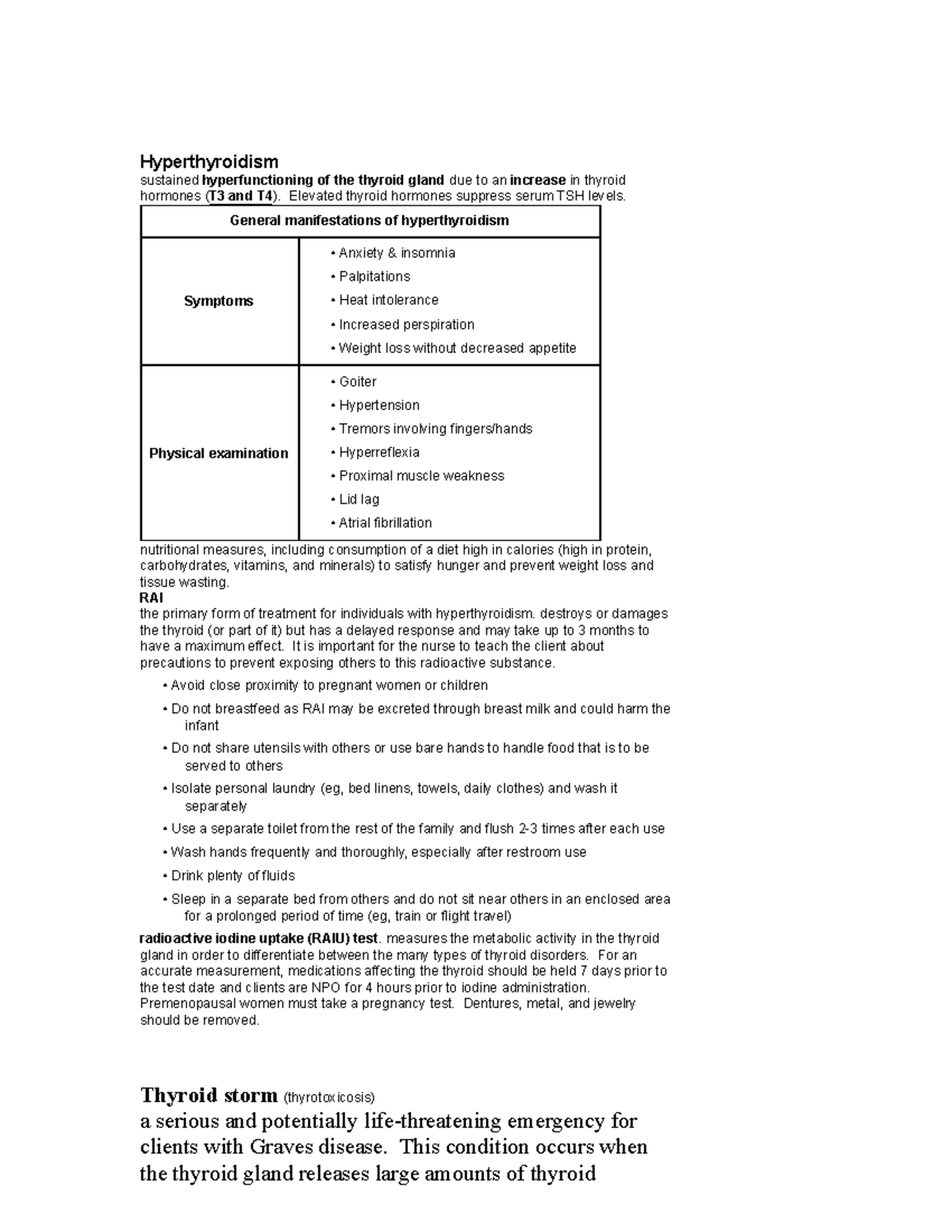 Endocrine - Comprehensive quick summary - Hyperthyroidism sustained ...