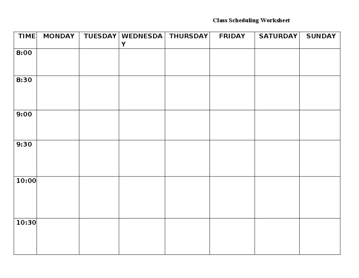 Class-scheduling-worksheet - NUR (0302) 477 - Class Scheduling ...