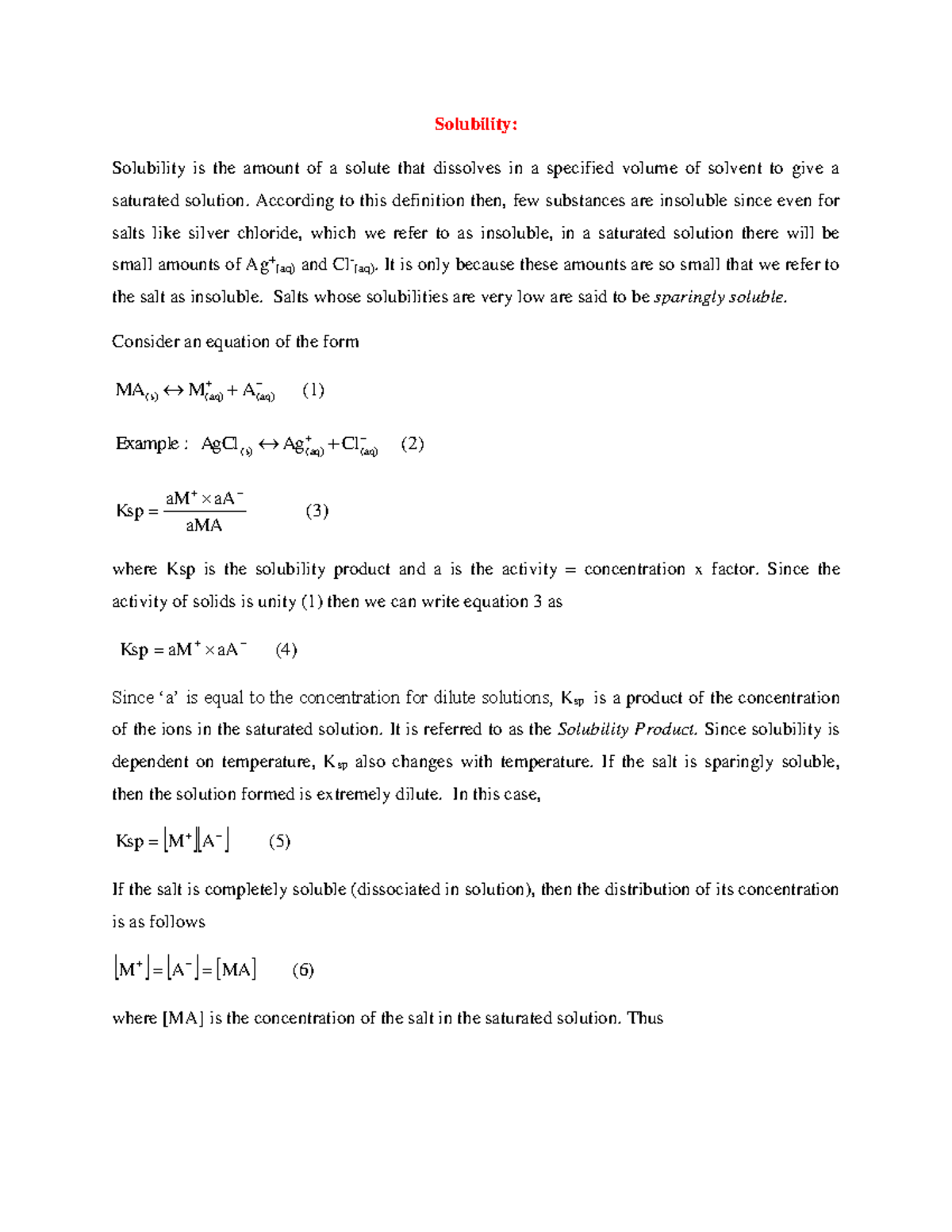 Solubility - Solubility: Solubility is the amount of a solute that ...