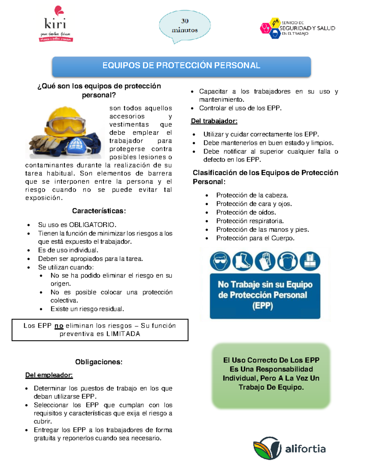 Capacitacion 30min EPP - ¿Qué son los equipos de protección personal? son todos aquellos ...