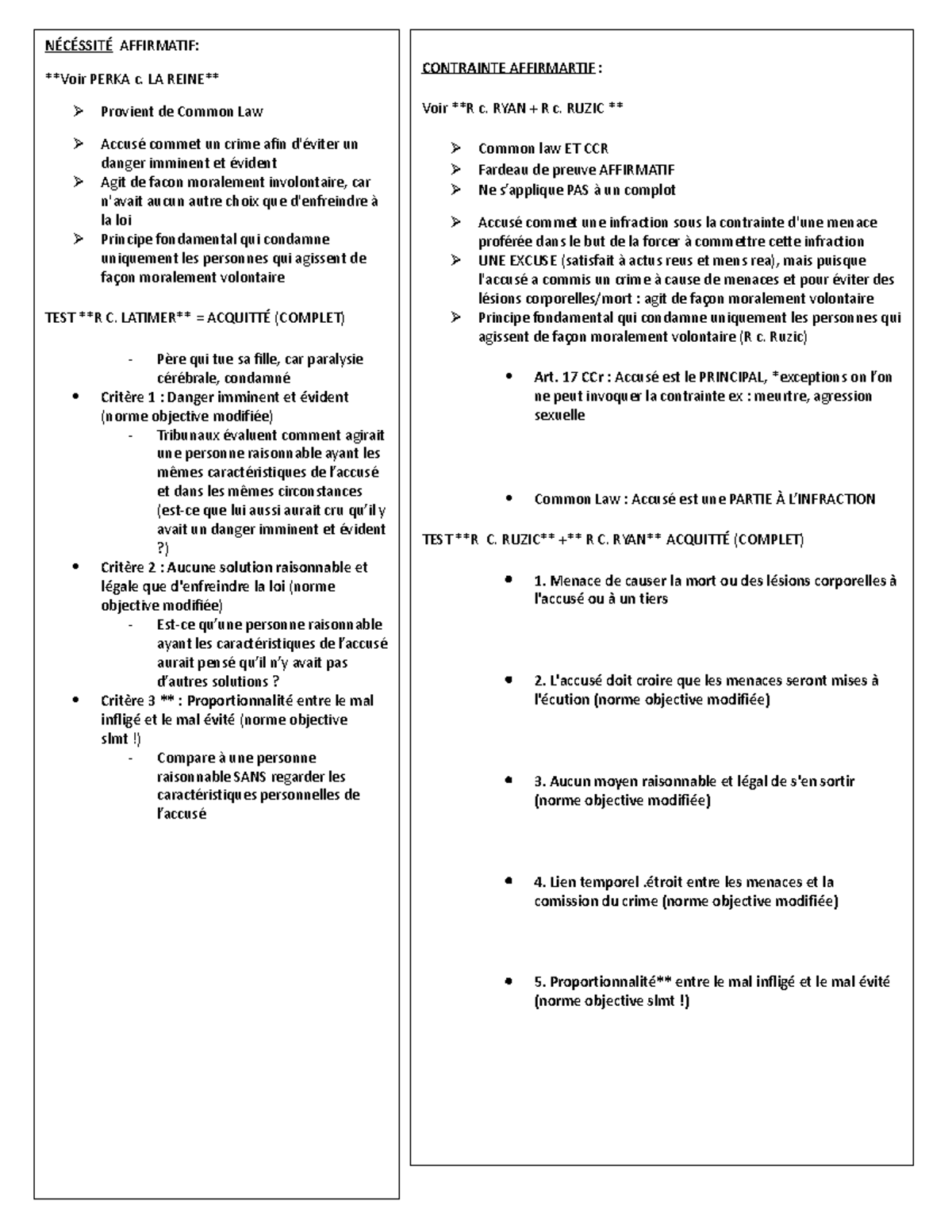 Shema Moyen DE DEF WORD - CONTRAINTE AFFIRMARTIF : Voir R c. RYAN + R c ...