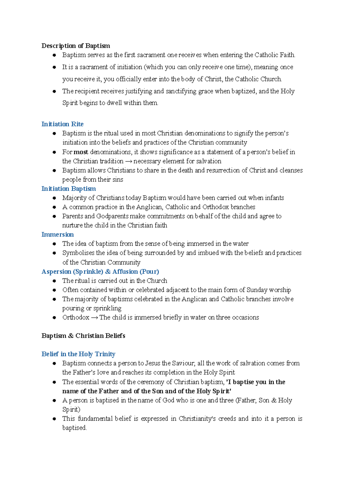 Chrisiantiy Baptisim - .... - Description of Baptism Baptism serves as ...