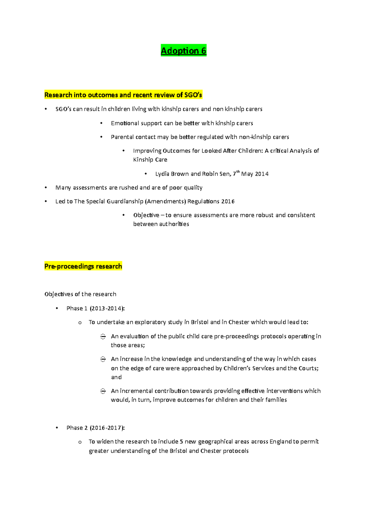 Adoption 6 - Adoption 6 Research into outcomes and recent review of SGO ...