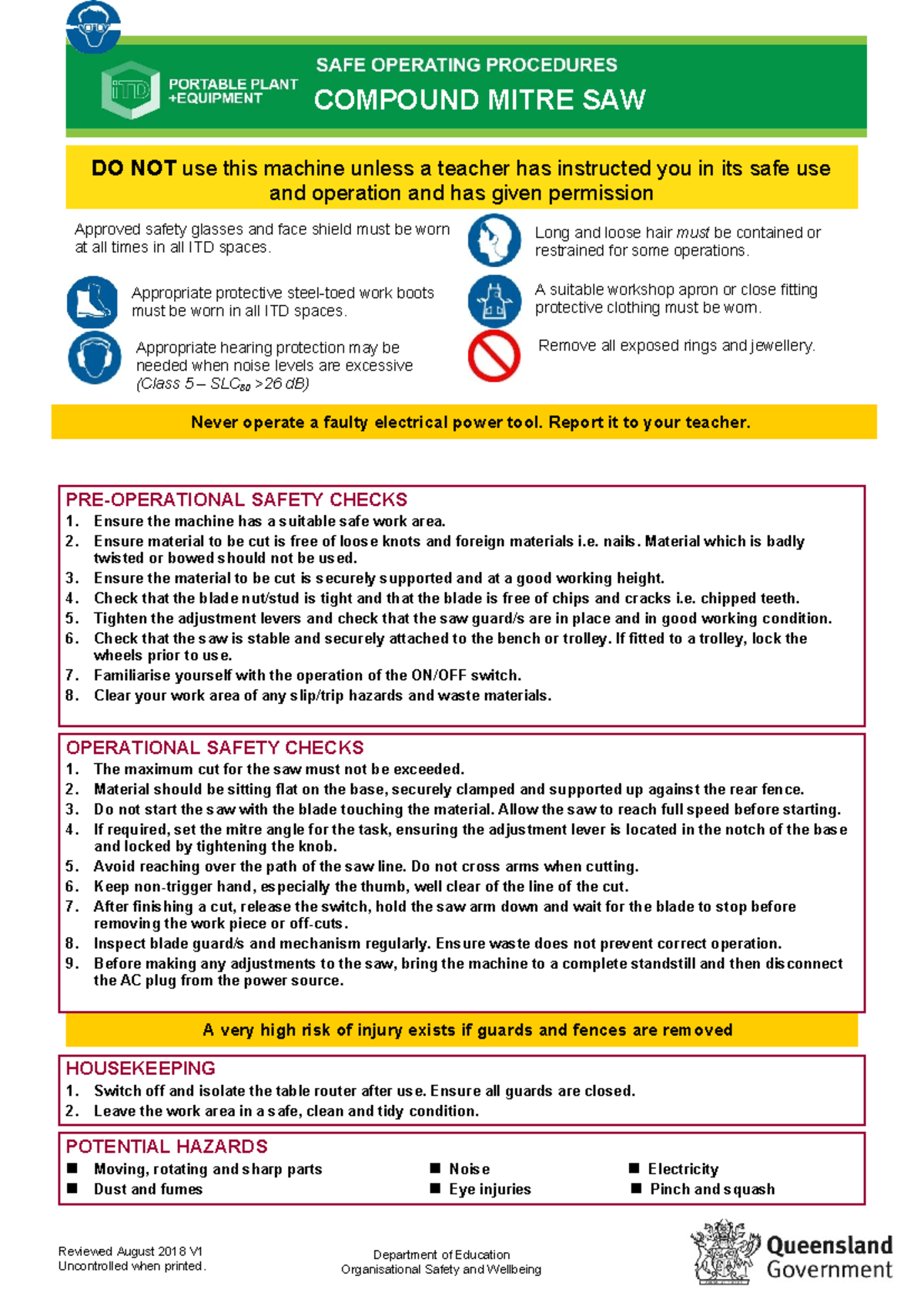 Sop-saw-compound-mitre - Reviewed August 2018 V Uncontrolled when ...