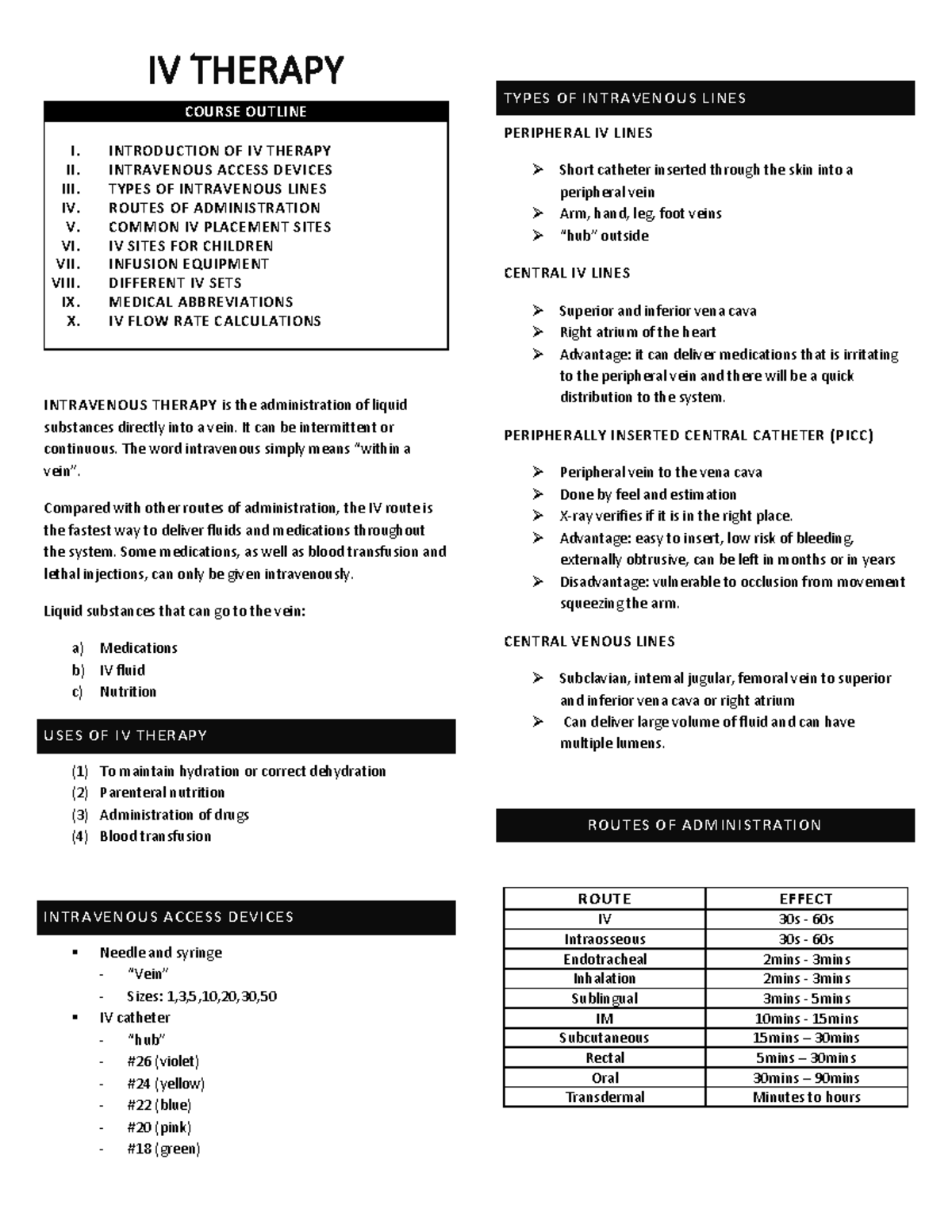 02 IV therapy - procedures and techniques for bedside procedure - IV ...