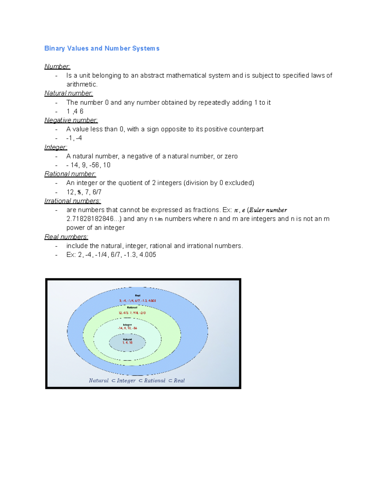 ITM 207 Binary Values and Number Systems - Binary Values and Number Systems Number: - Is a unit ...