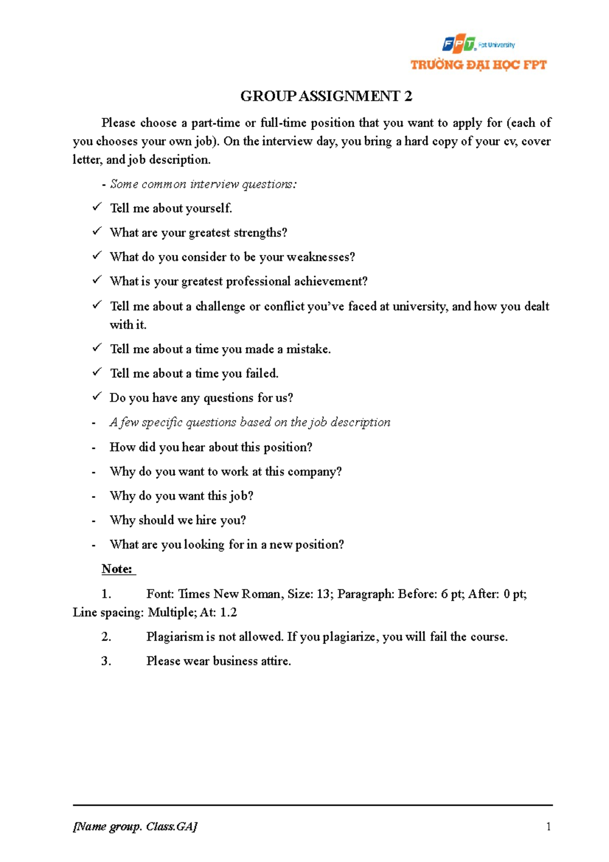 Group Assignment 2 - kzhsdfkajdhfasdfasdgafgdfgdfga - GROUP ASSIGNMENT 2 Please choose a part ...