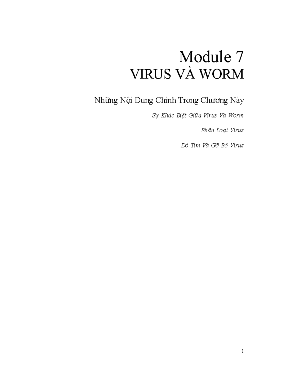 Finish 07 - Virus Va Worm 4 - Module 7 VIRUS VÀ WORM Những Nội Dung ...