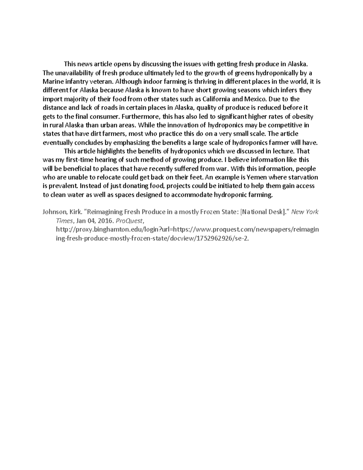 NAR 4 - news article response - This news article opens by discussing ...