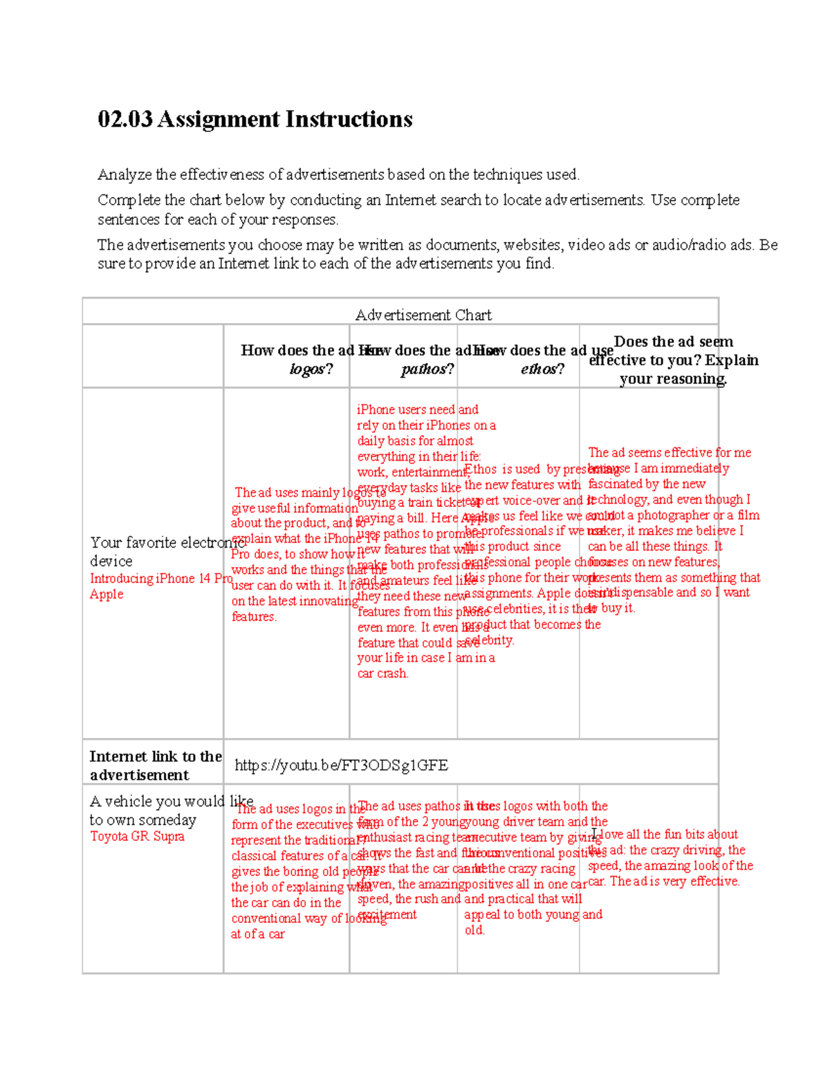 02.03 Analyzing Effectivness - 02 Assignment Instructions Analyze the ...