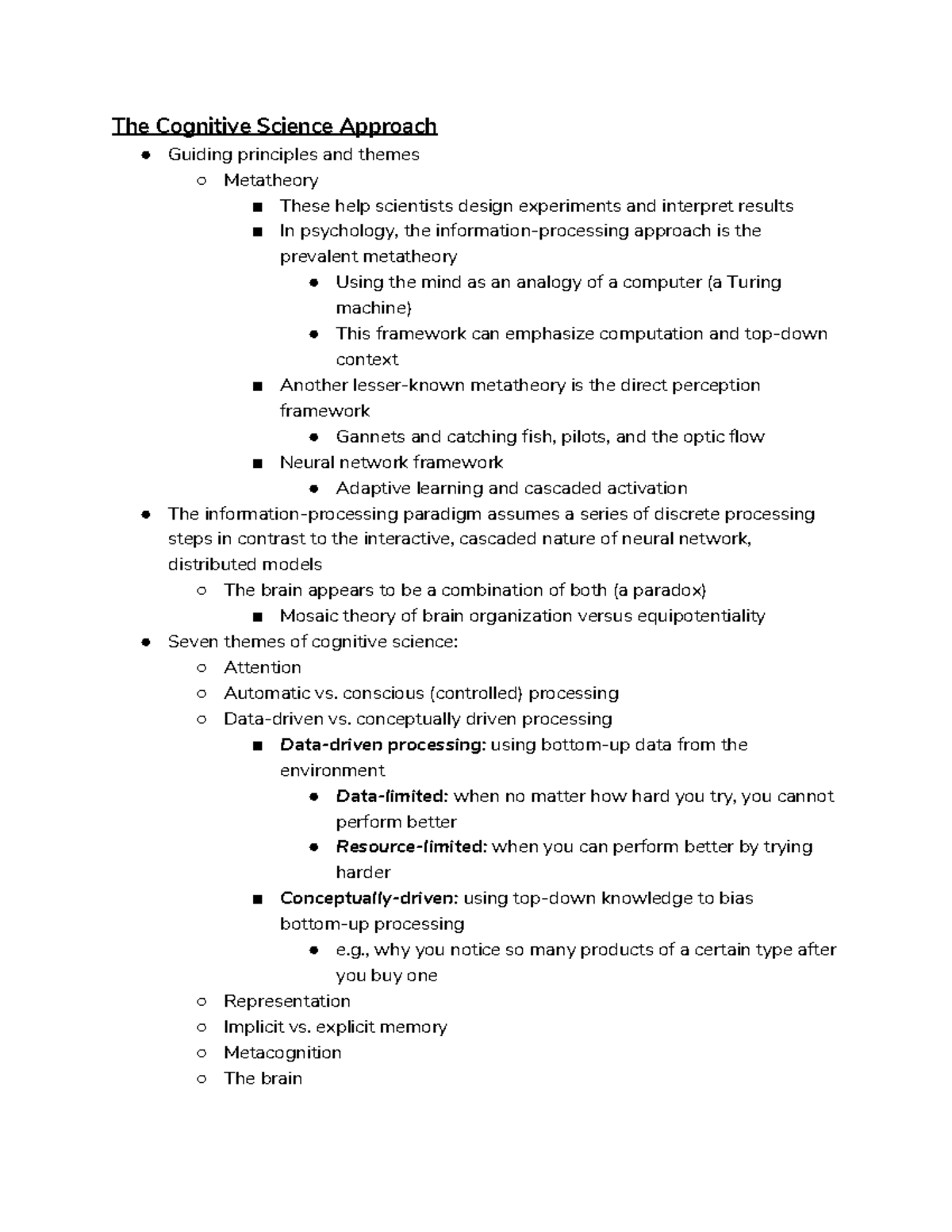 Chapter 2 (Cognitive Processes) - The Cognitive Science Approach ...
