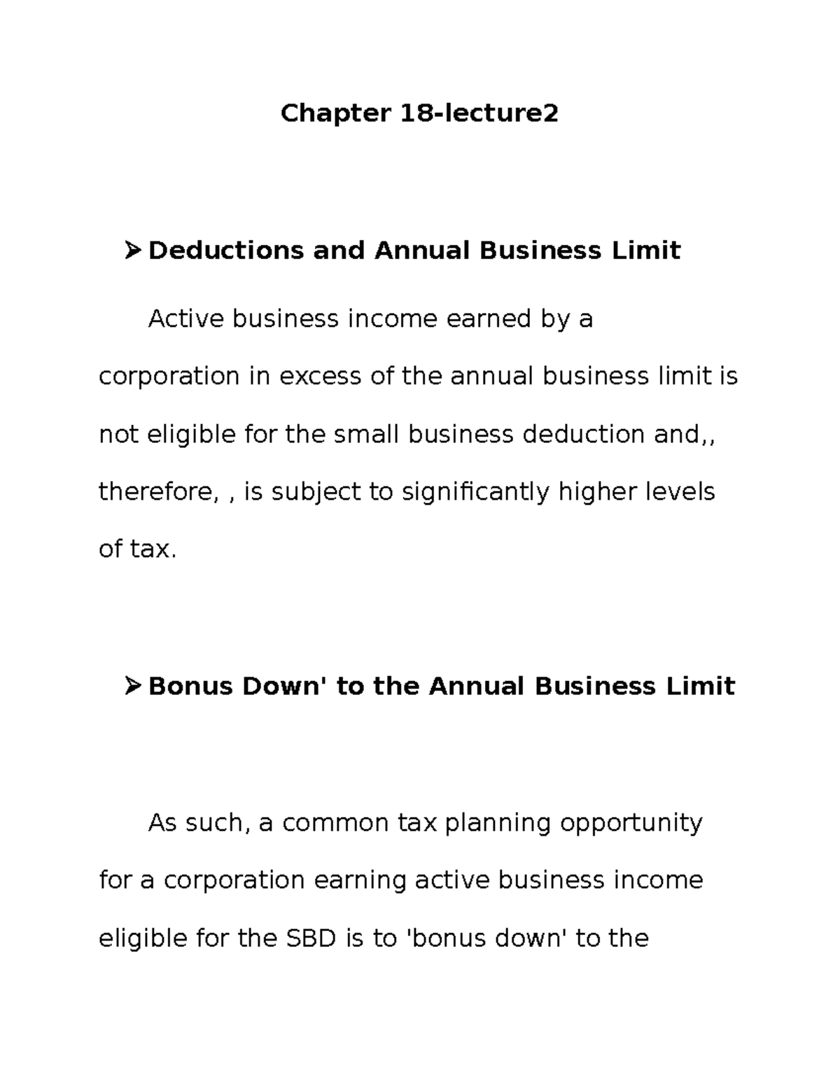 Chapter 18-lecture 2,Byrd&chen's Canadian tax principles - Chapter 18-lecture Deductions and ...