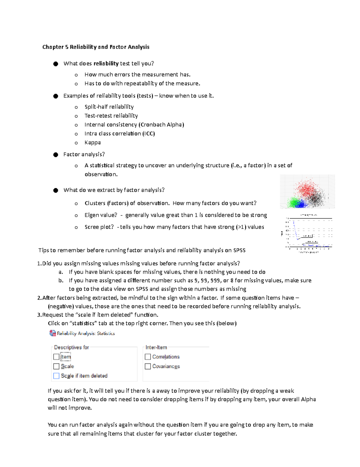 Chapter 5 Reliability and Factor Analysis - Chapter 5 Reliability and Factor Analysis What does ...