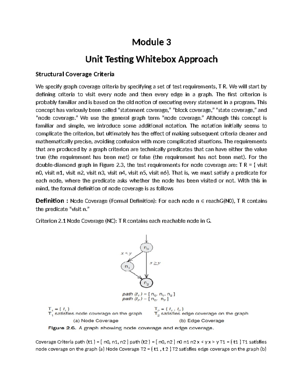 Module 3 ST - Module 3 Unit Testing Whitebox Approach Structural ...
